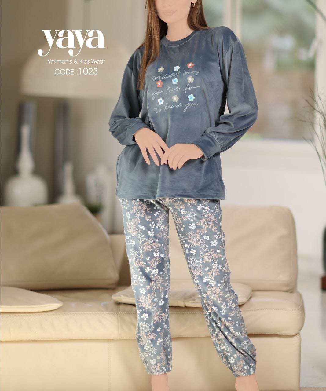 بيجامة شتوي بتصميم مميز من يايا 1023 | Pyjamty - Pyjamty